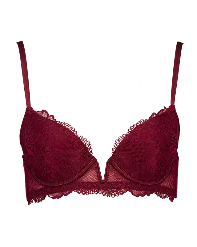 Dames plunge V-shape BH A-C Bordeaux kopen? Goed en goedkoop | Zeeman ...