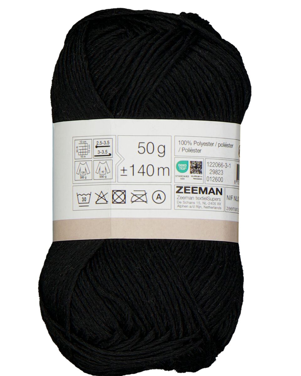 Amy Fil à crocheter - Noir | Zeeman