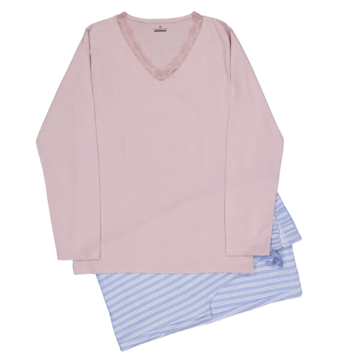 Dames pyjama Lange mouwen V-hals Lila kopen? Goed en goedkoop | Zeeman ...