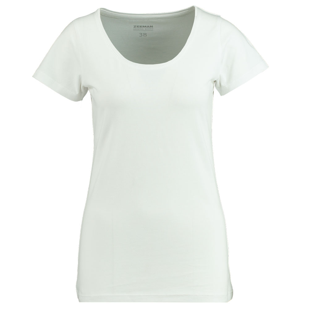 Acheter Tee-shirt femme Manches courtes Stretch / Col rond Blanc ? Bon ...